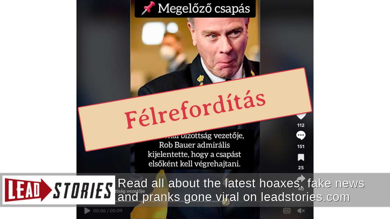 Tényellenőrzés: A NATO-admirális NEM mondta, hogy a szövetségnek ...